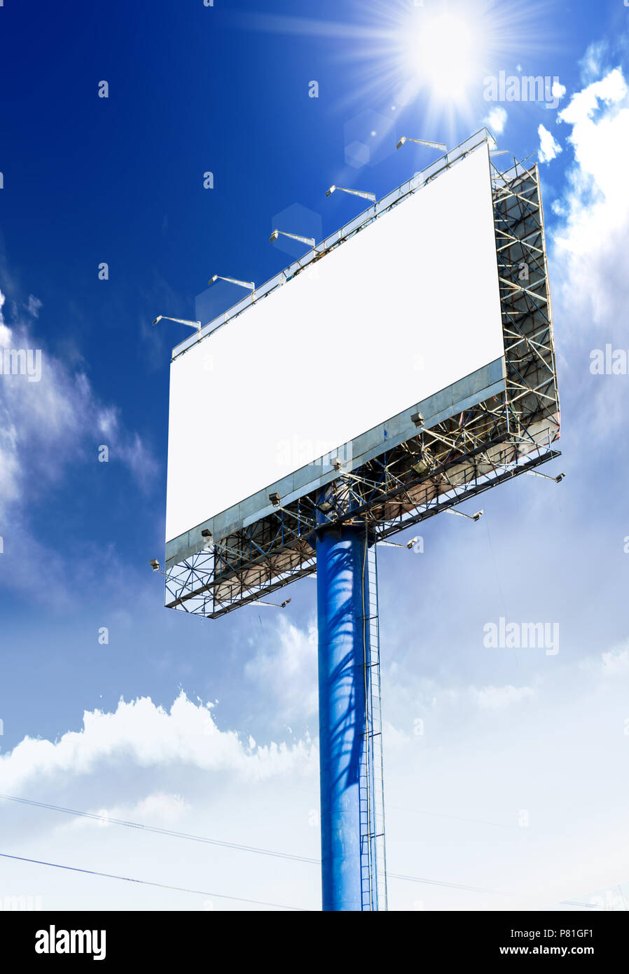 Tall billboards for advertising with blue sky Stock Photo - Alamy