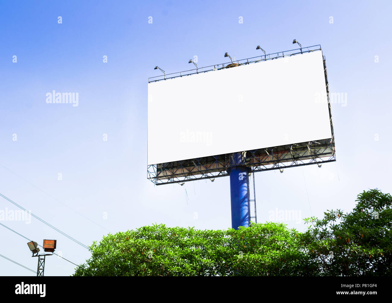 Tall billboards for advertising with blue sky Stock Photo - Alamy