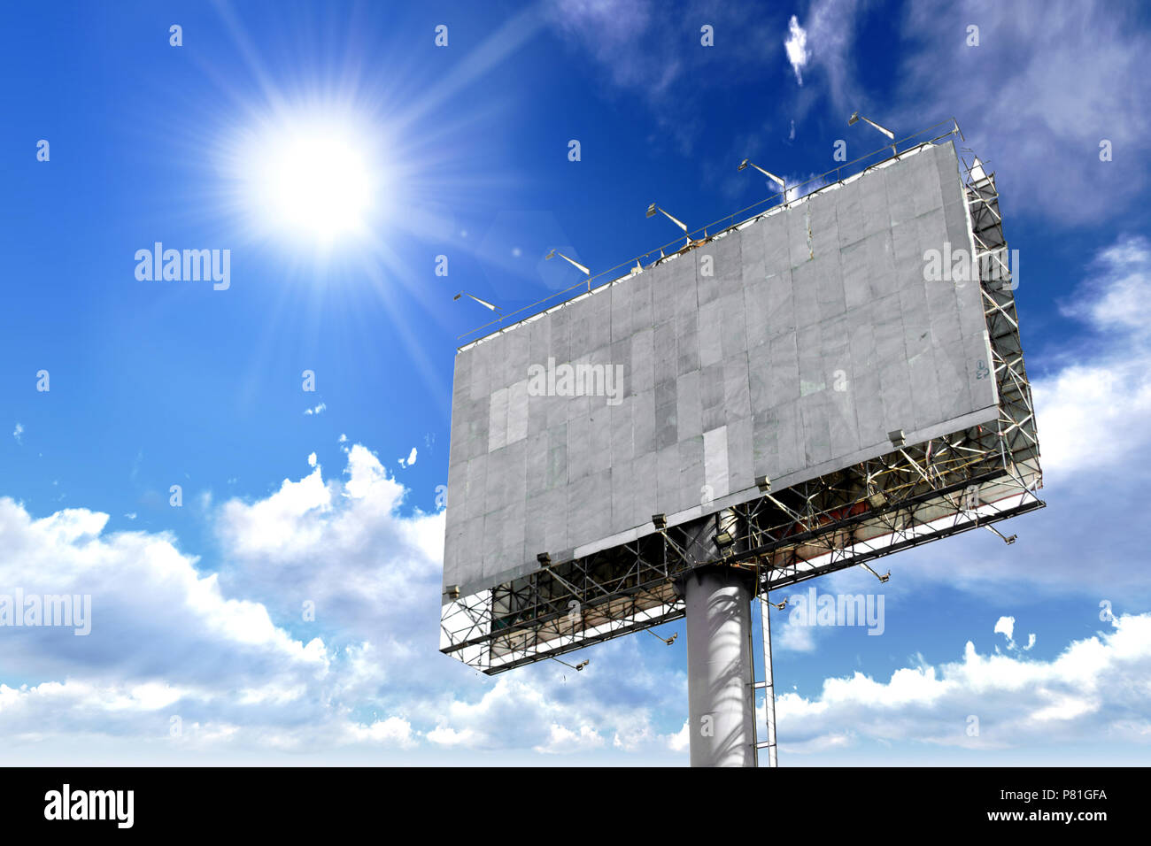 Tall billboards for advertising with blue sky Stock Photo - Alamy
