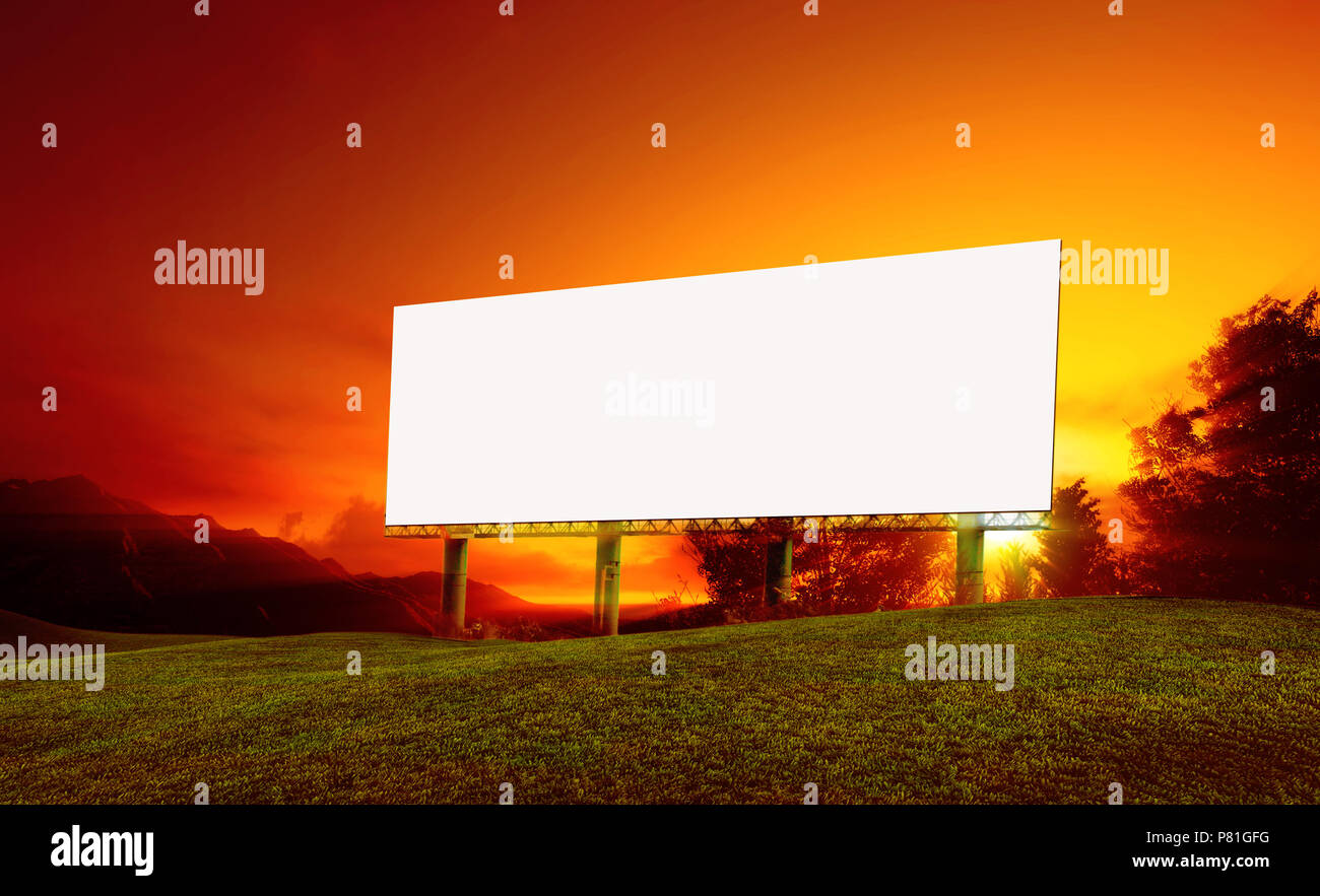 Tall billboards for advertising with sunset Stock Photo - Alamy