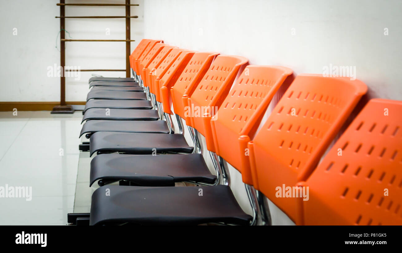 public chair and wall for passengers in station Stock Photo - Alamy