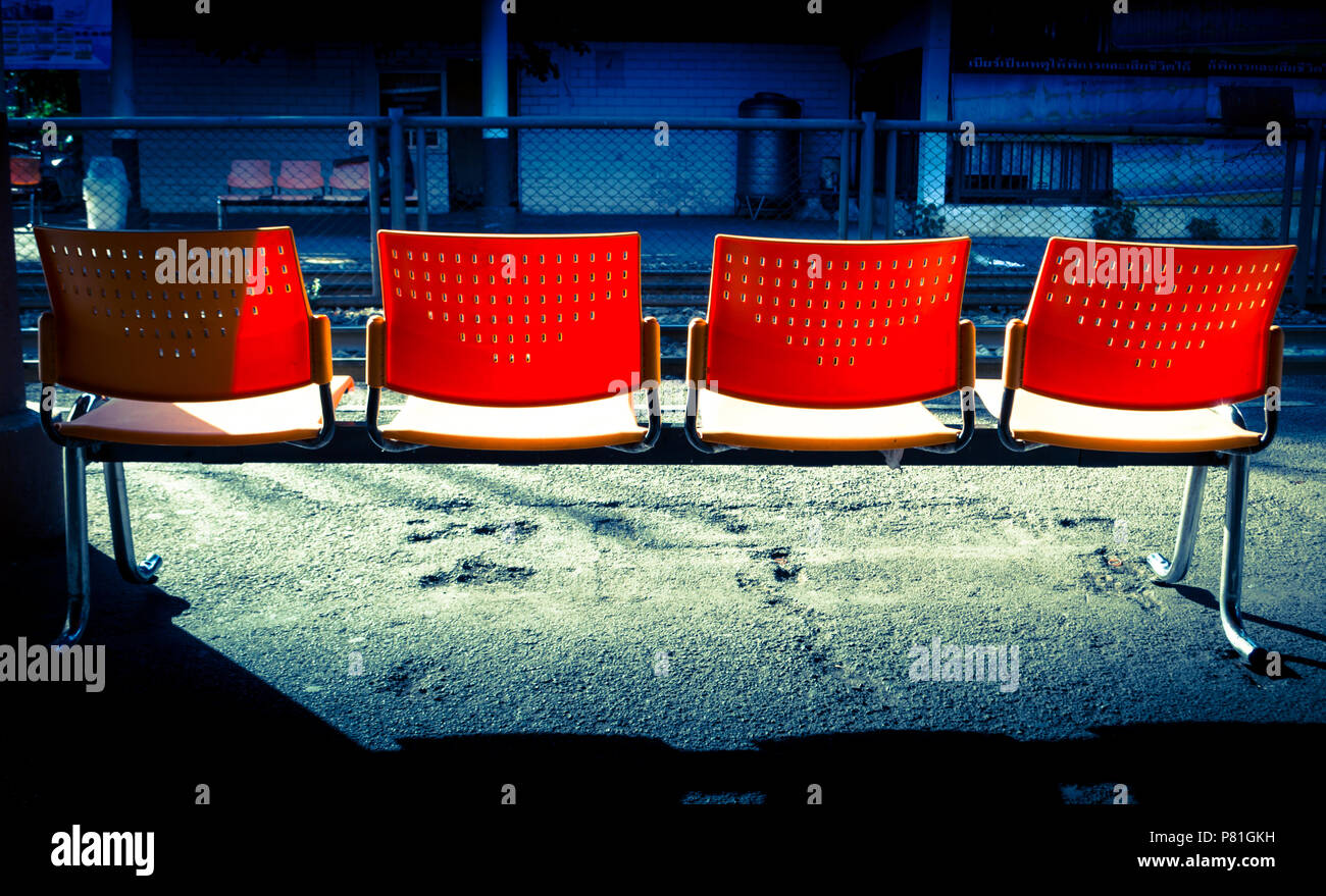 public chair for passengers in vintage Concept Stock Photo - Alamy