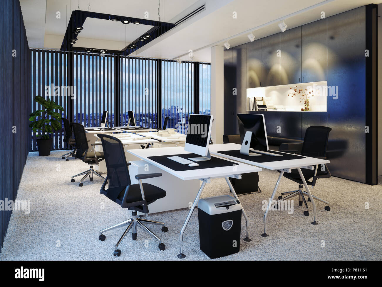 modern office interior. 3d rendering concept Stock Photo - Alamy
