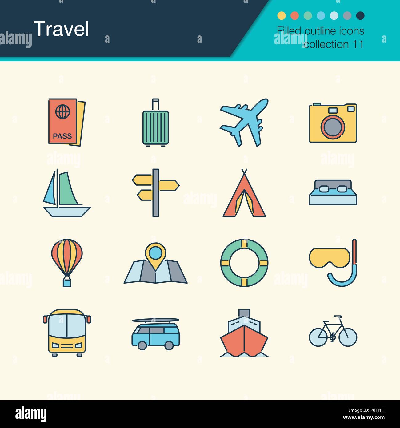 Infographic Icons Travel