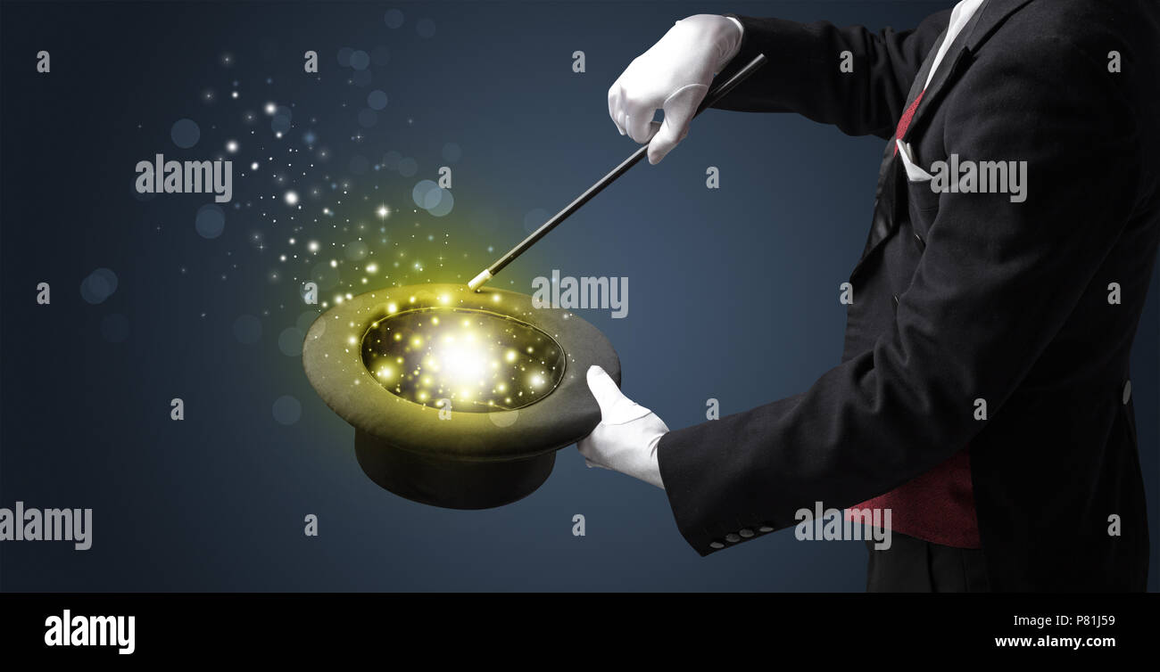 White glove hand conjuring something mysterious Stock Photo - Alamy