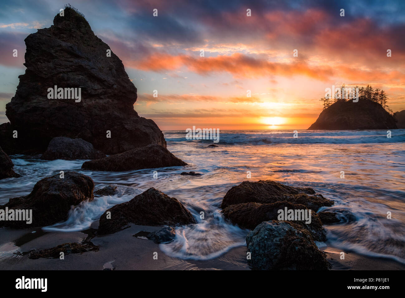 Sunset at the Beach Stock Photo - Alamy