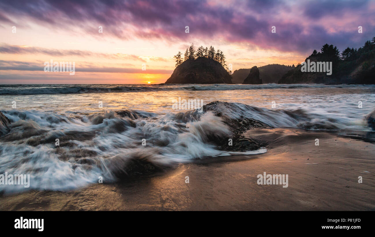 Sunset at the Beach Stock Photo - Alamy
