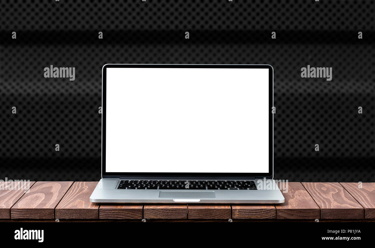Modern laptop with empty screen. Front view Stock Photo - Alamy
