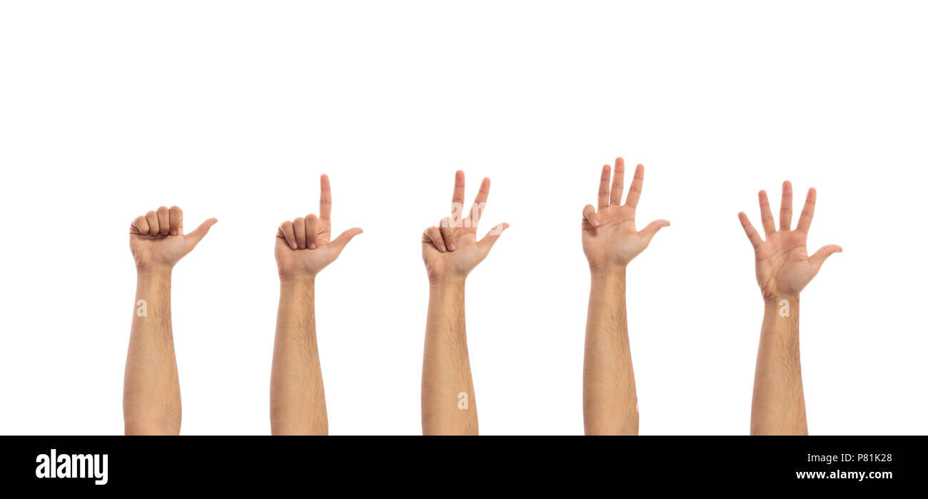 One Five Fingers Count Signs High Resolution Stock Photography and ...