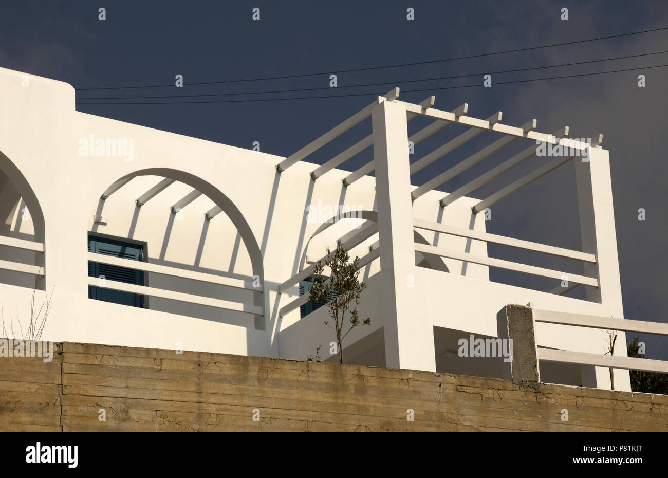 Detail of a new Greek house in Masouri, Kalymnos, Greece Stock Photo ...