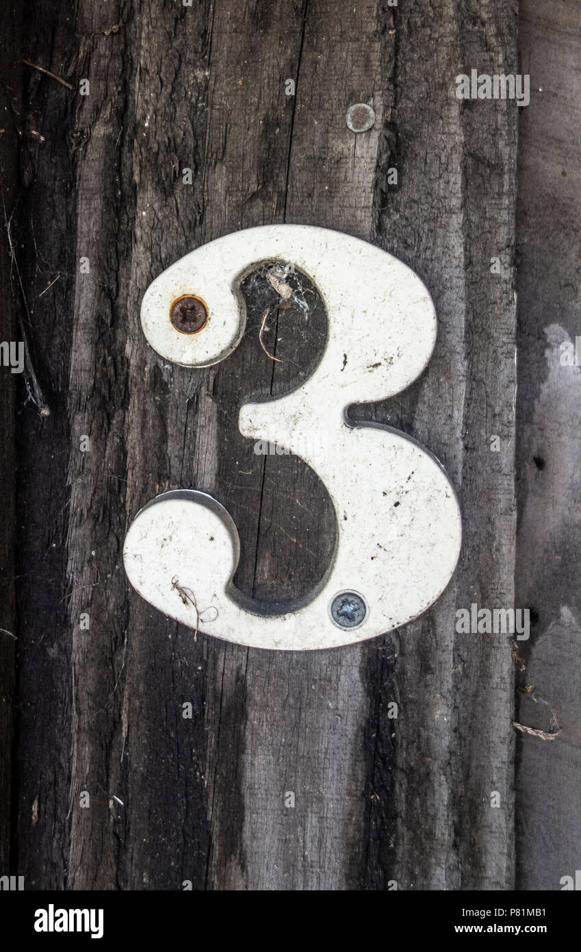Written Wording in Distressed State Typography Found Number Three 3 ...