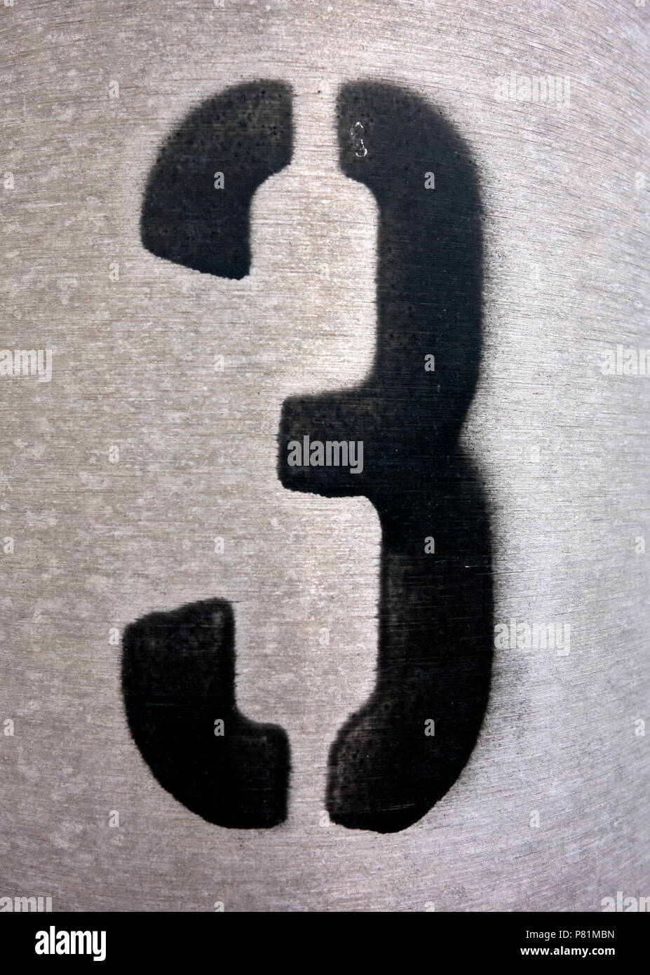Written Wording in Distressed State Typography Found Number Three 3 ...