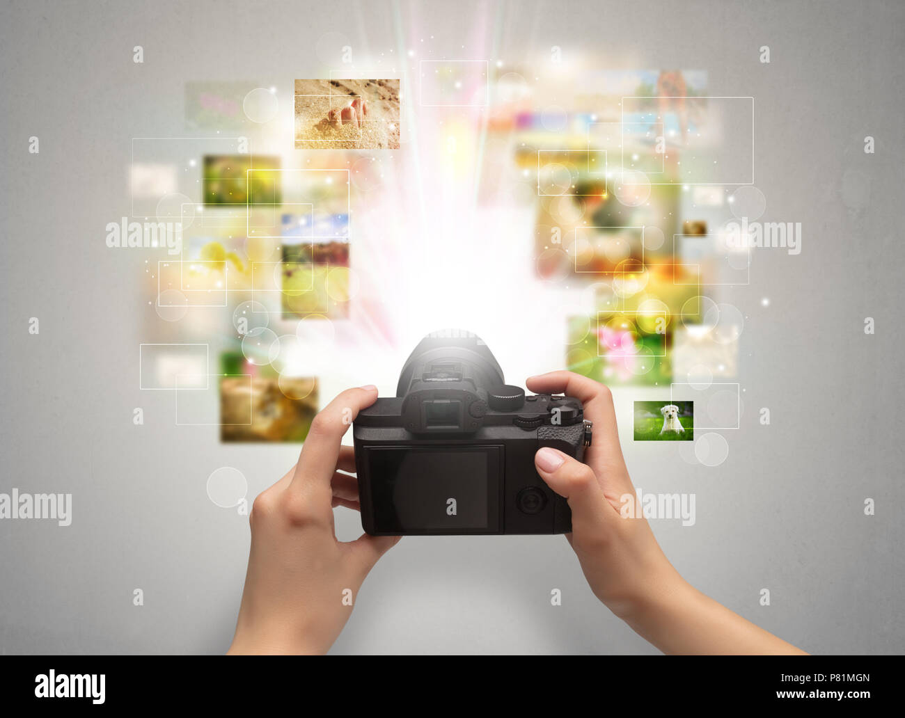 Hand taking life event photos with digital camera Stock Photo - Alamy
