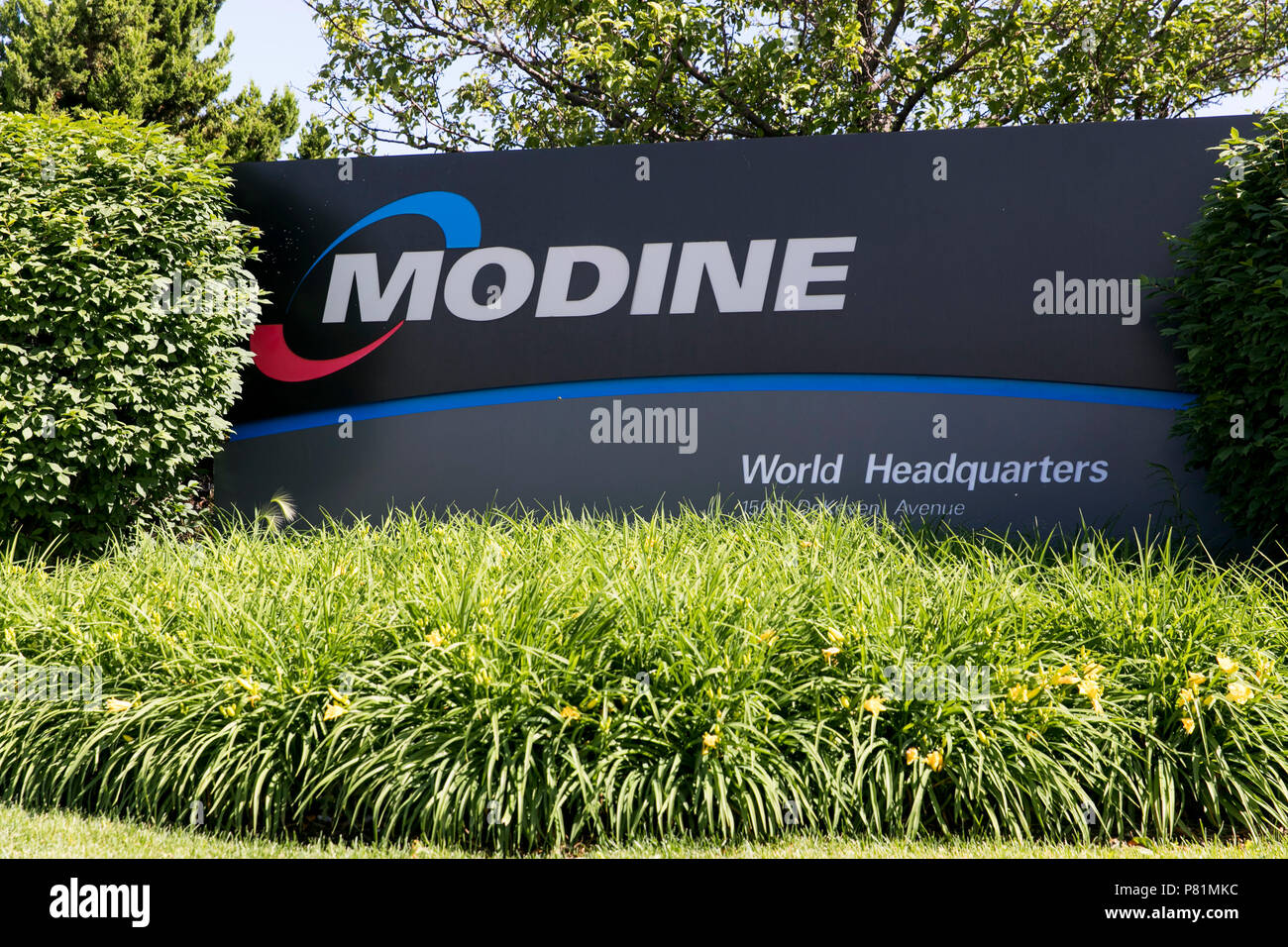 A logo sign outside of the headquarters of The Modine Manufacturing ...