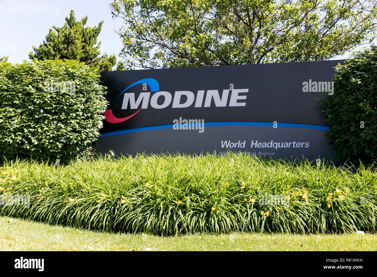 A logo sign outside of the headquarters of The Modine Manufacturing ...