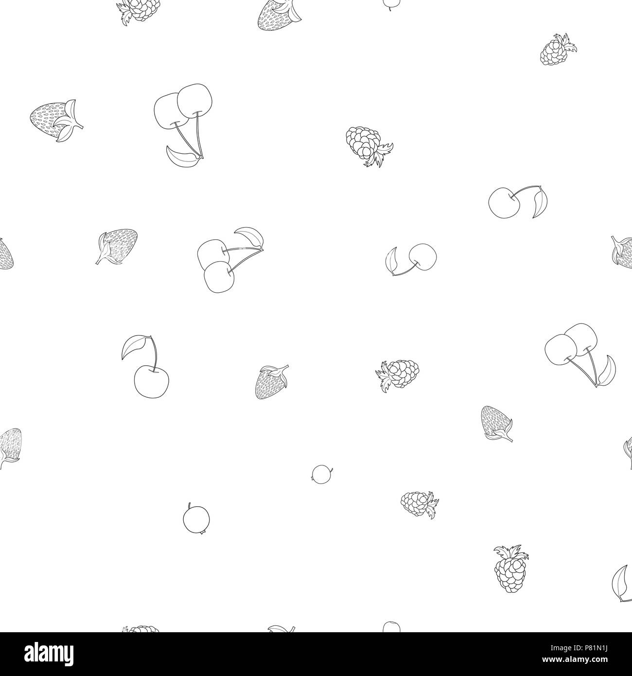 abstract vector doodle berry seamless pattern Stock Vector Image & Art ...