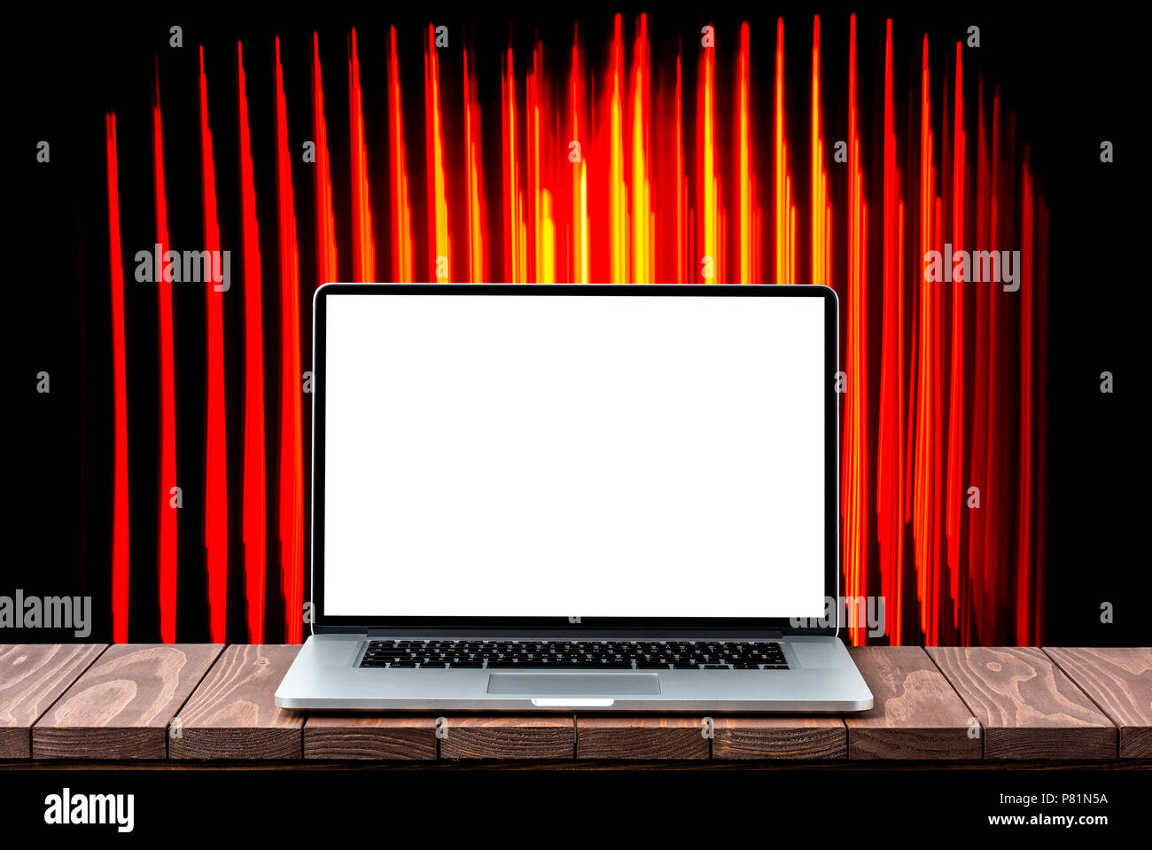 Modern laptop with empty screen. Front view Stock Photo - Alamy