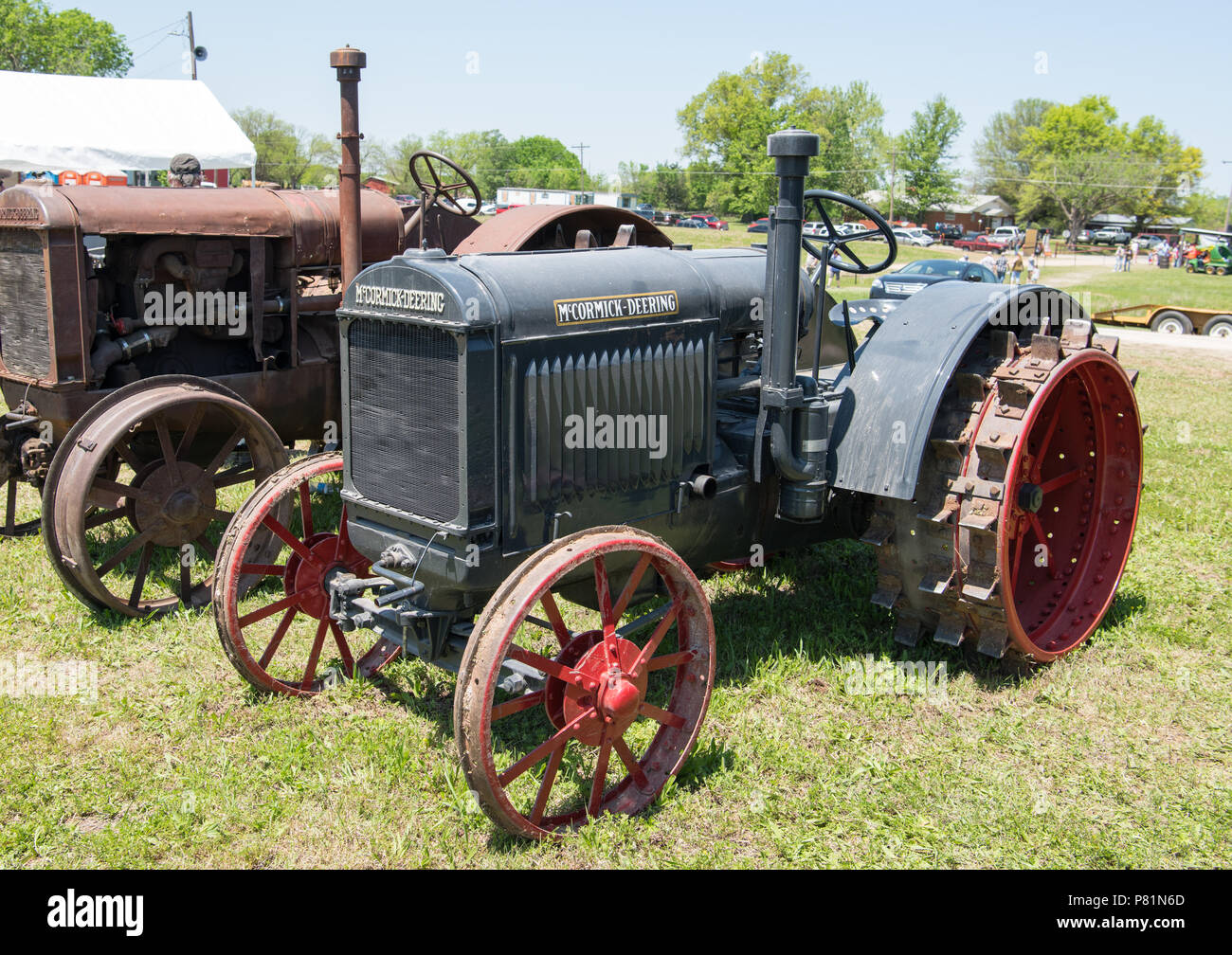 vintage old farm land tractor Stock Photo - Alamy