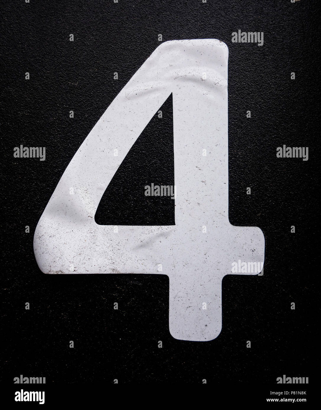 Written Wording in Distressed State Typography Found Number Four 4 ...