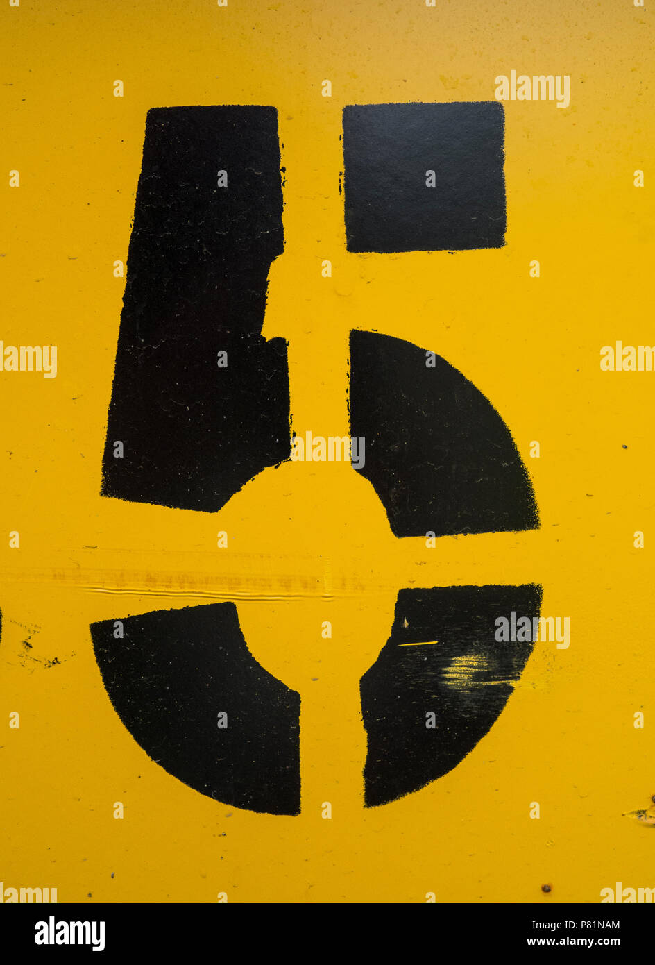 Written Wording in Distressed State Typography Found Number Five 5 ...