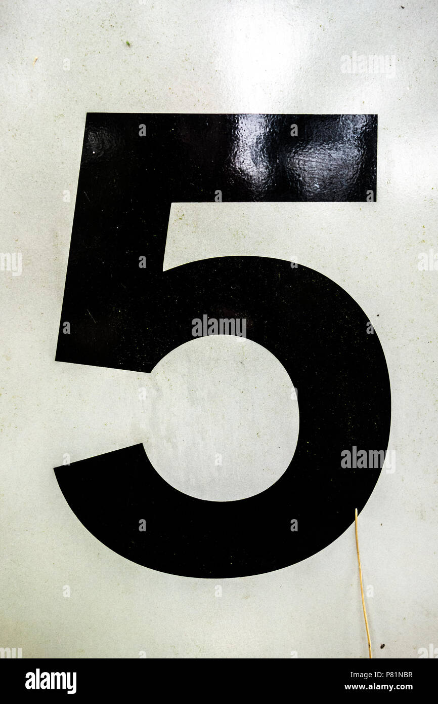 Written Wording in Distressed State Typography Found Number Five 5 ...