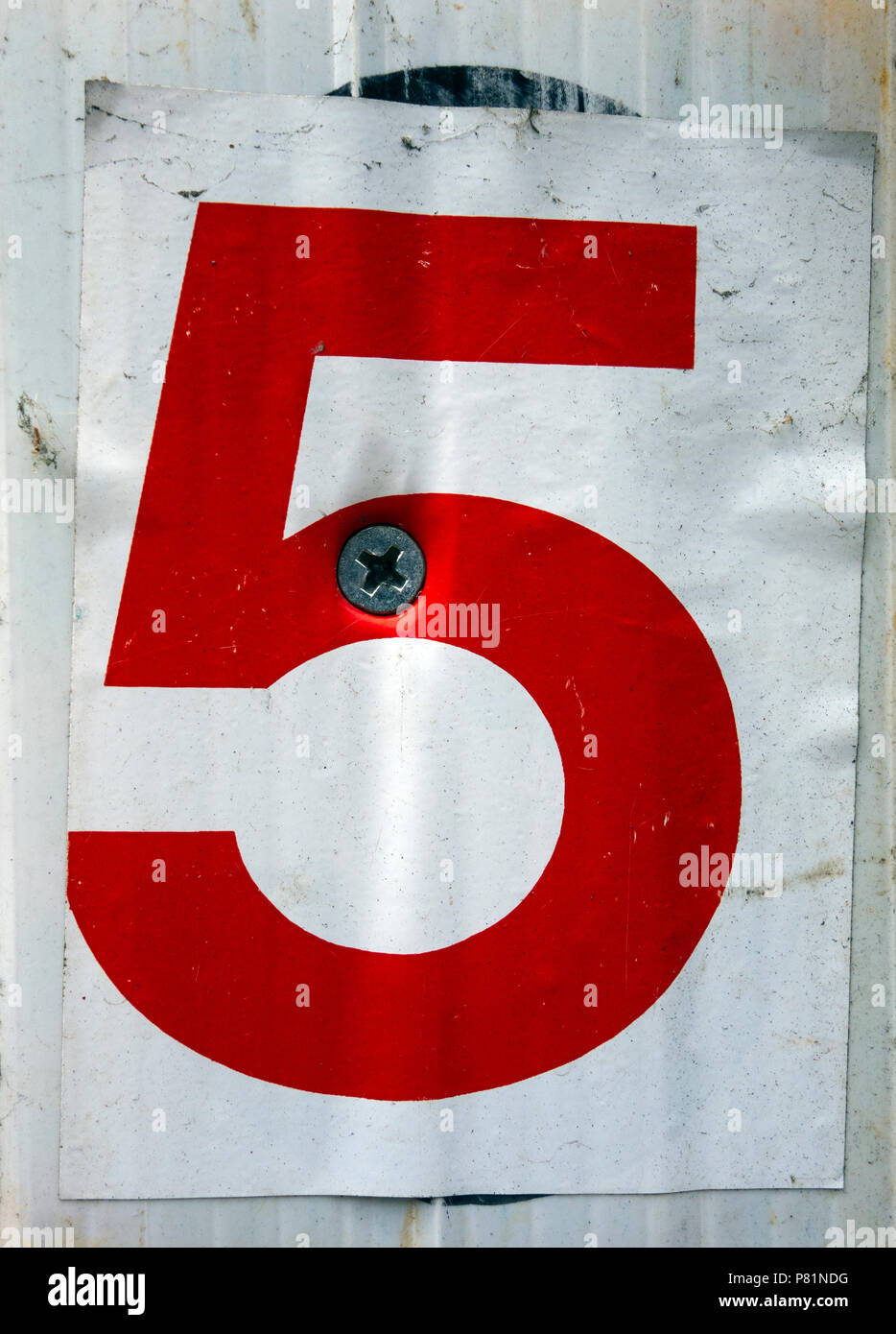 Written Wording in Distressed State Typography Found Number Five 5 ...