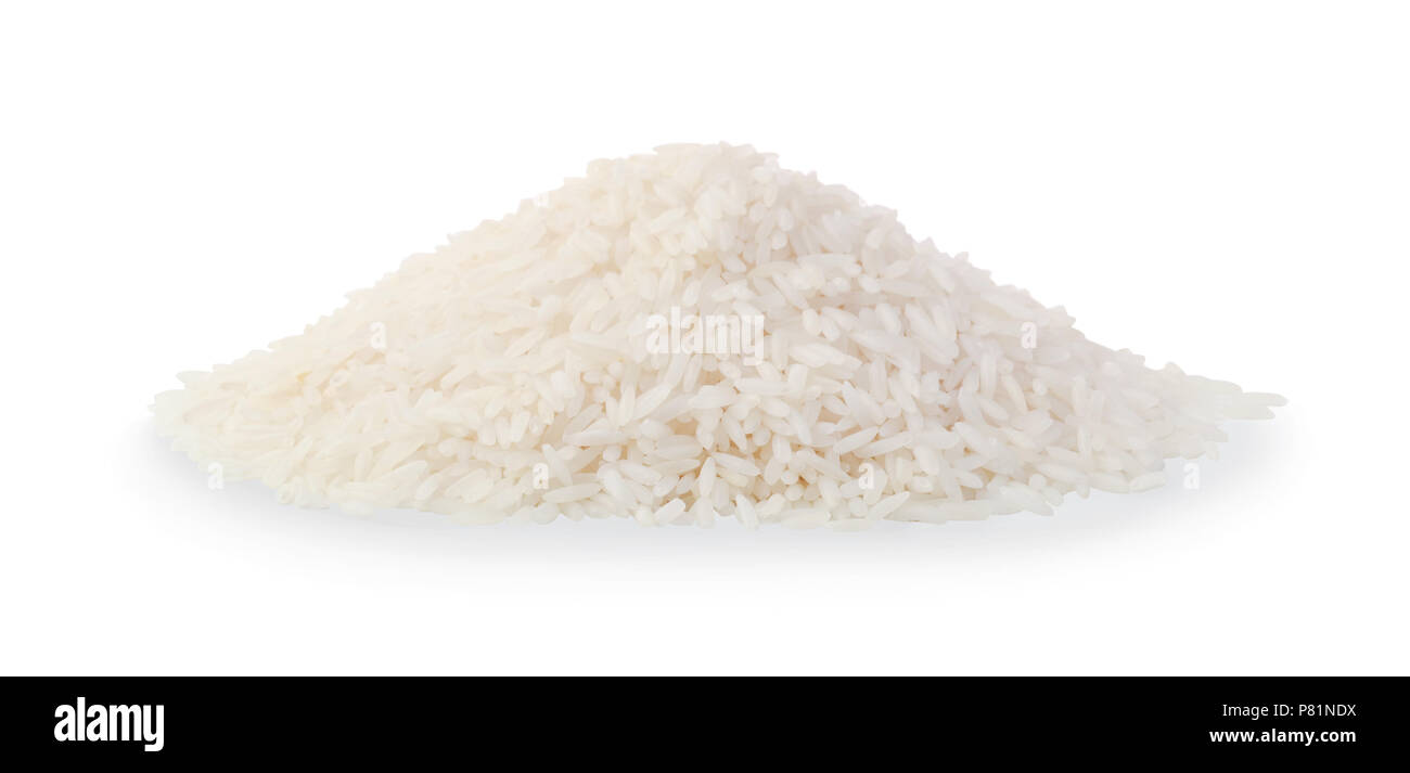 Pile of rice isolated on white background Stock Photo - Alamy