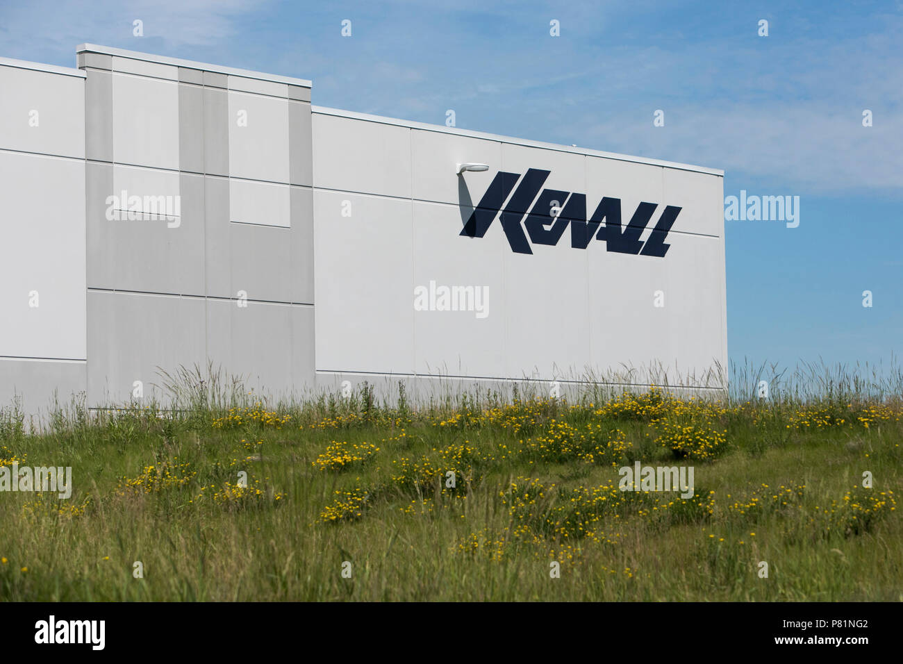 A logo sign outside of a facility occupied by Kenall Manufacturing in ...