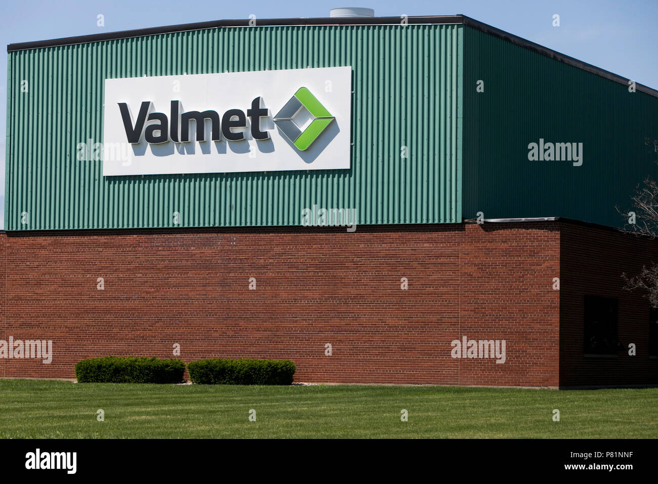 A logo sign outside of a facility occupied by The Valmet Corporation in ...