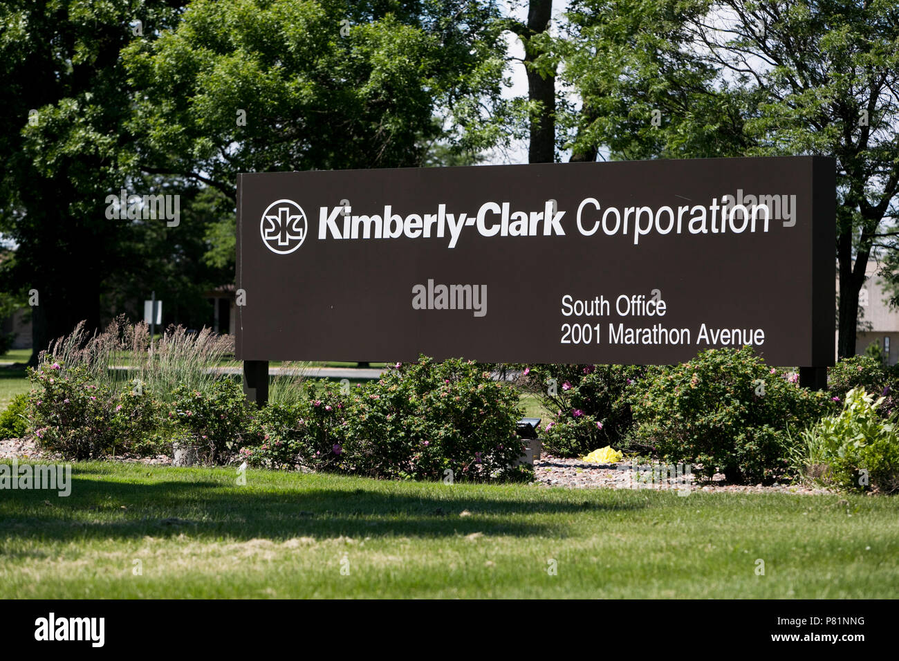 A logo sign outside of a facility occupied by the Kimberly-Clark ...