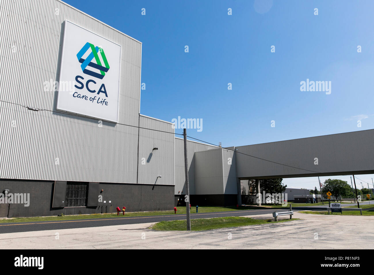A logo sign outside of a facility occupied by SCA (Svenska Cellulosa ...