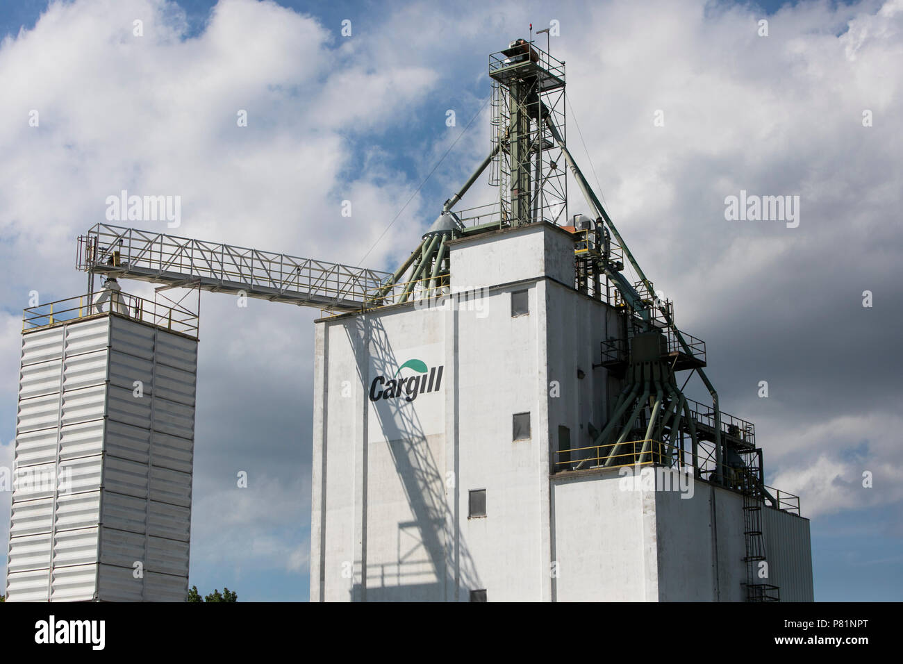A logo sign outside of a facility occupied by Cargill Animal Nutrition ...