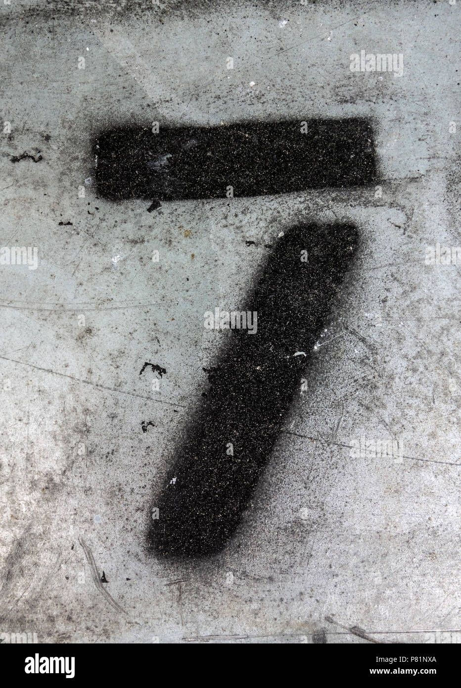 Written Wording in Distressed State Typography Found Number Seven 7 ...