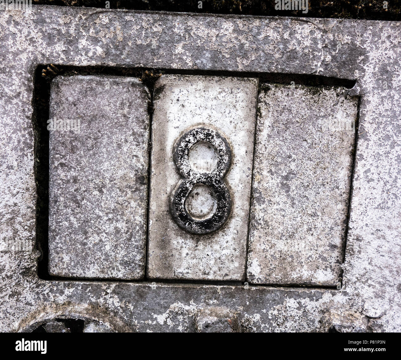 Written Wording in Distressed State Typography Found Number Eight 8 ...