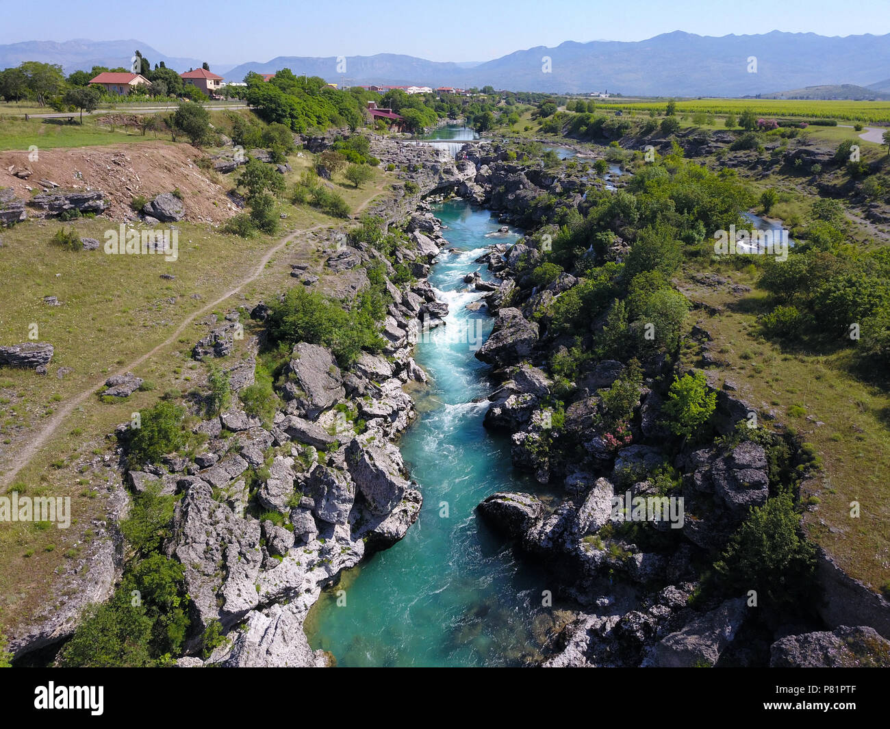 The Cijevna River that flows through Albania and Montenegro for some 64 ...