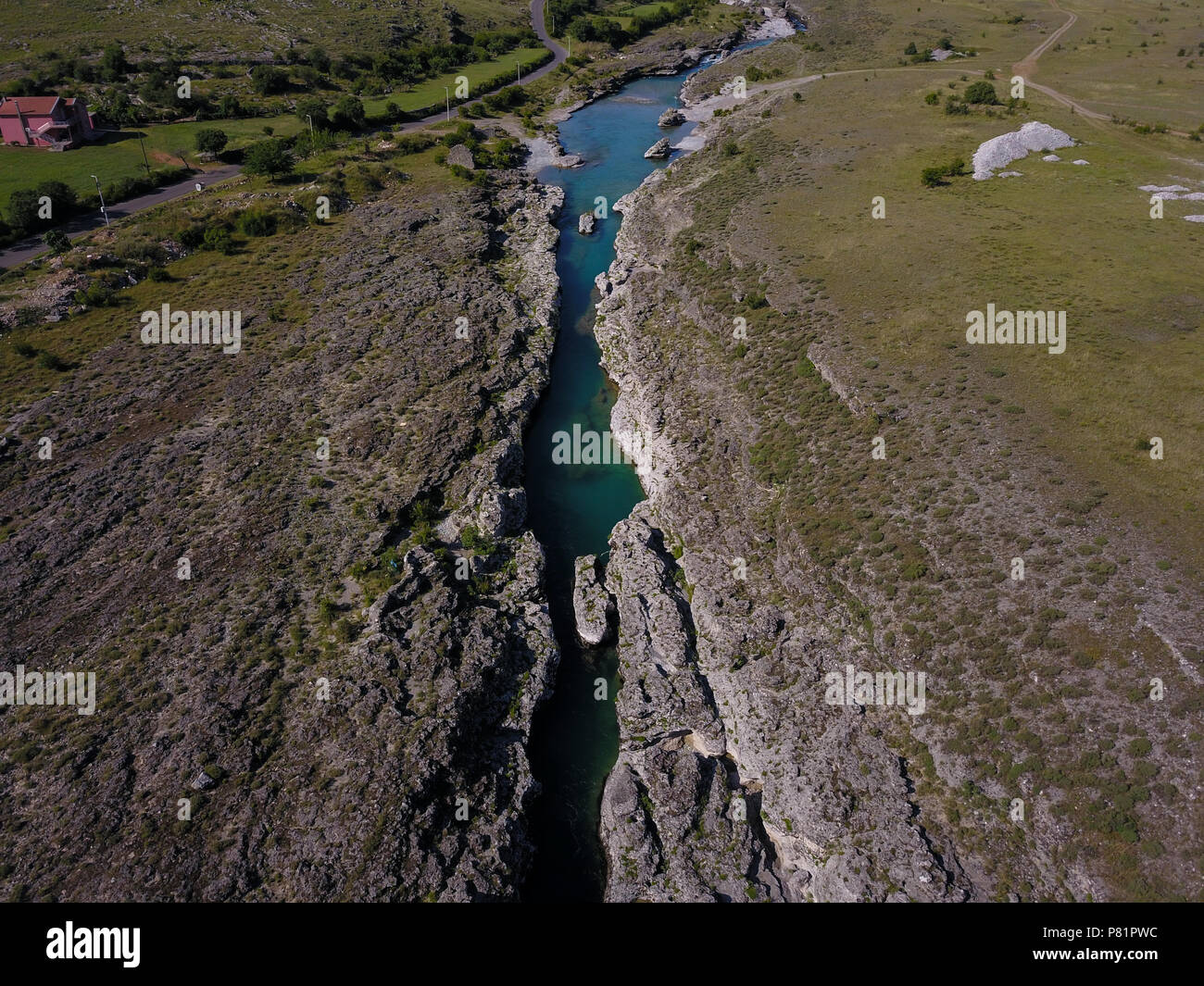 The Cijevna River that flows through Albania and Montenegro for some 64 ...