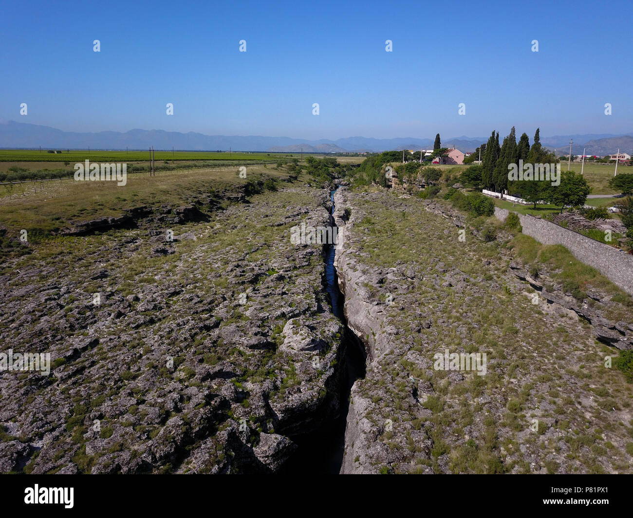 The Cijevna River that flows through Albania and Montenegro for some 64 ...