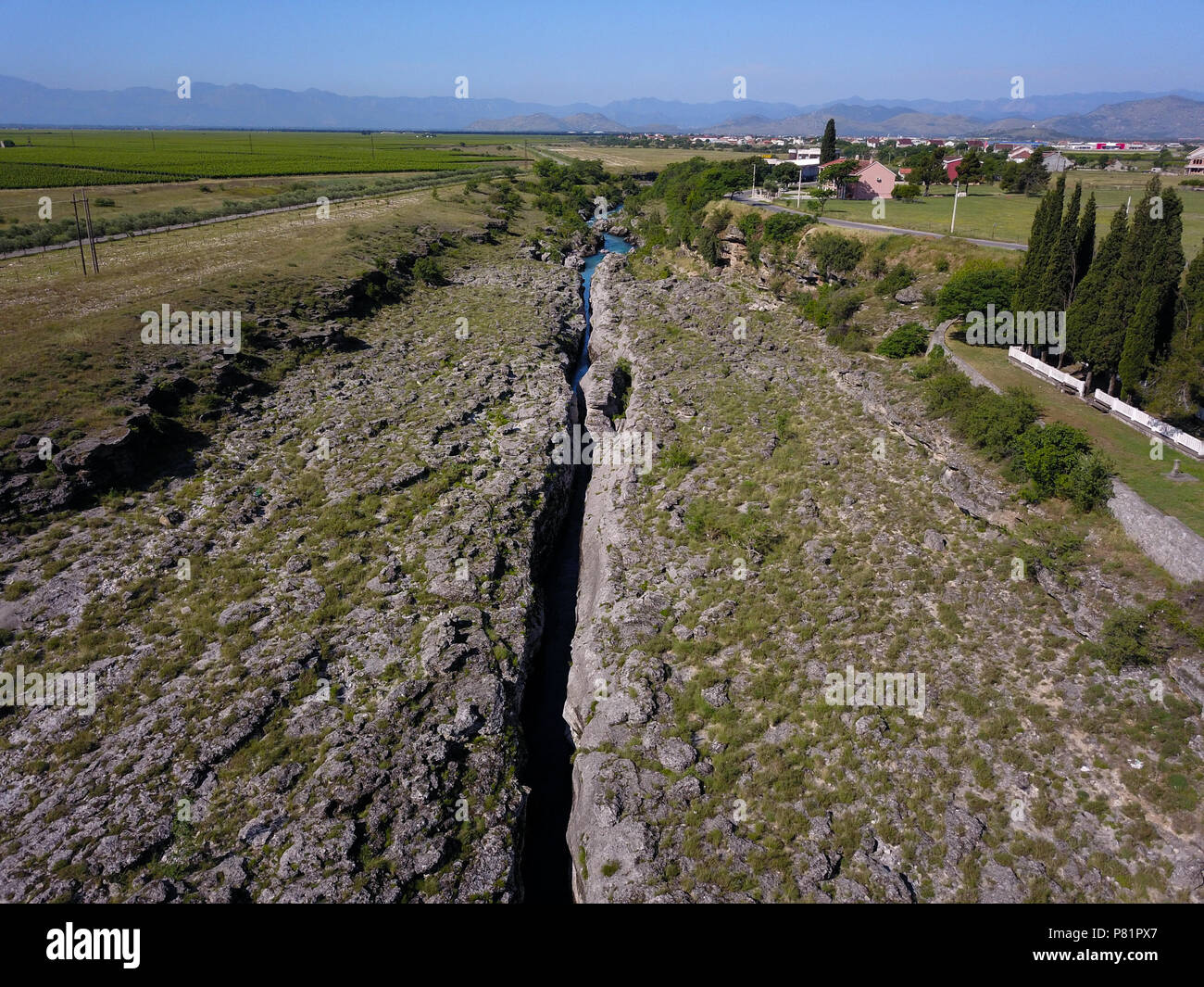 The Cijevna River that flows through Albania and Montenegro for some 64 ...