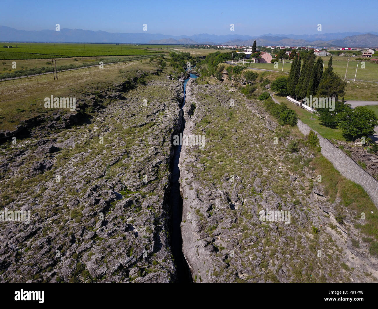 The Cijevna River that flows through Albania and Montenegro for some 64 ...
