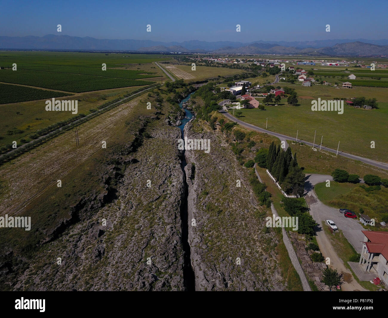 The Cijevna River that flows through Albania and Montenegro for some 64 ...