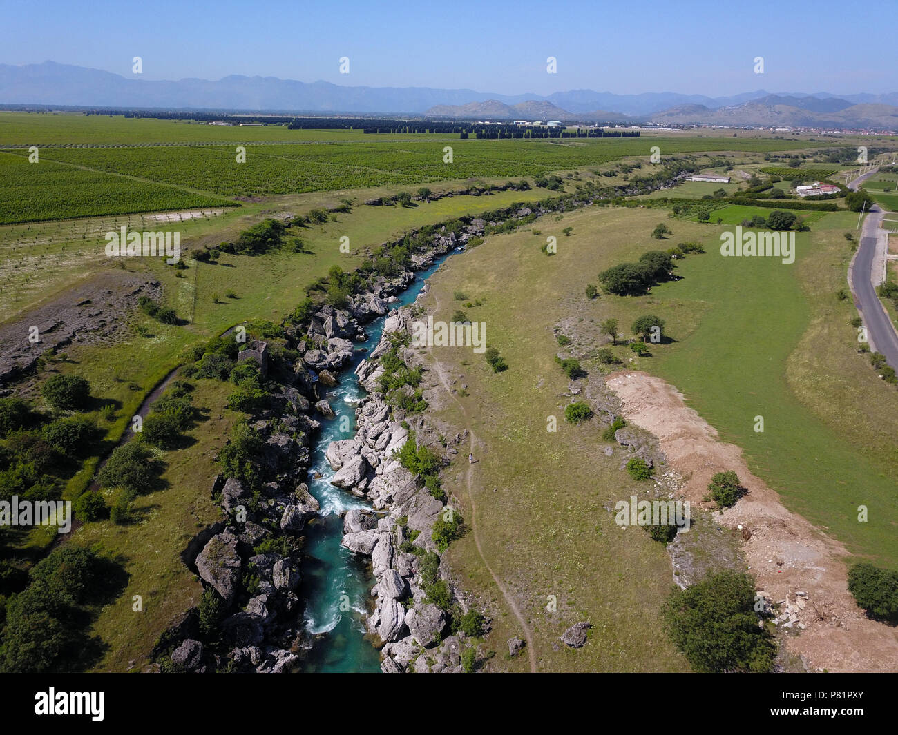 The Cijevna River that flows through Albania and Montenegro for some 64 ...