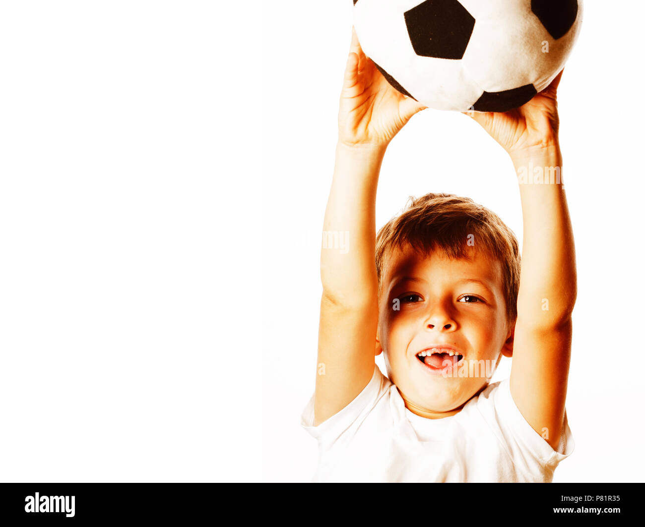 Adorable little child boy soccer Cut Out Stock Images & Pictures - Alamy