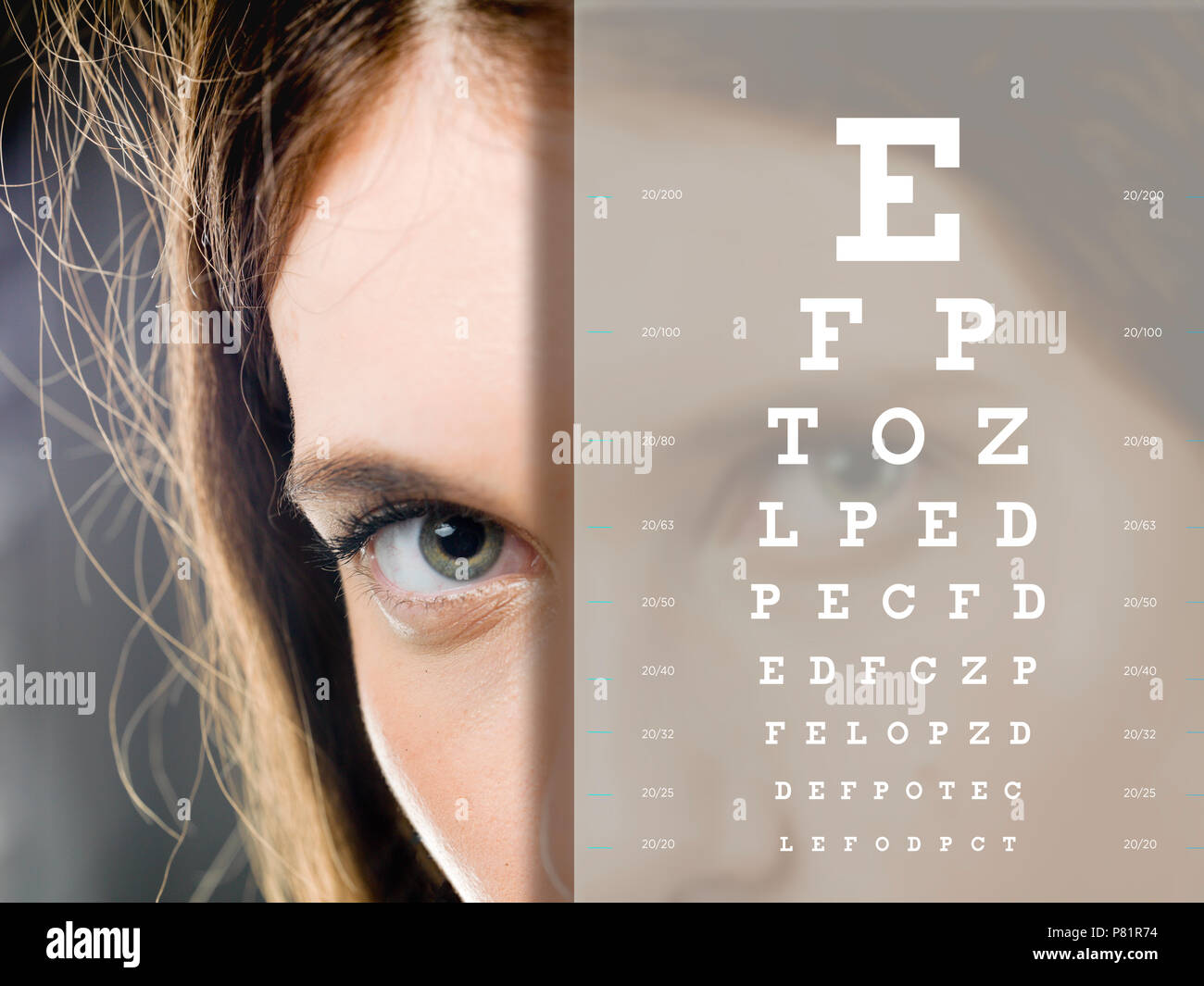 eye doctor test Stock Photo - Alamy