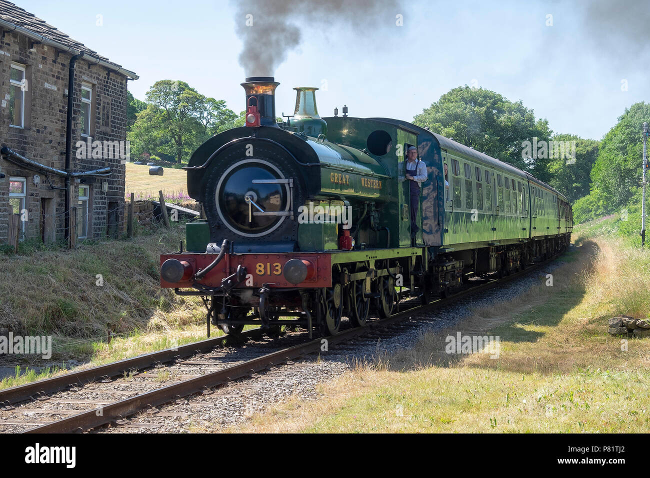Gwr saddle tank on the east lancashire railway Stock Photo - Alamy