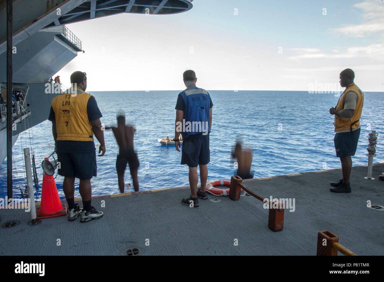 ATLANTIC OCEAN (Aug. 27, 2016) Sailors aboard the aircraft carrier USS ...