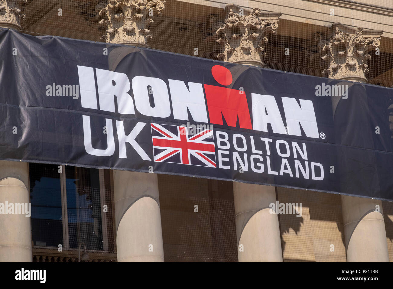 Ironman sign on bolton town hall Stock Photo - Alamy