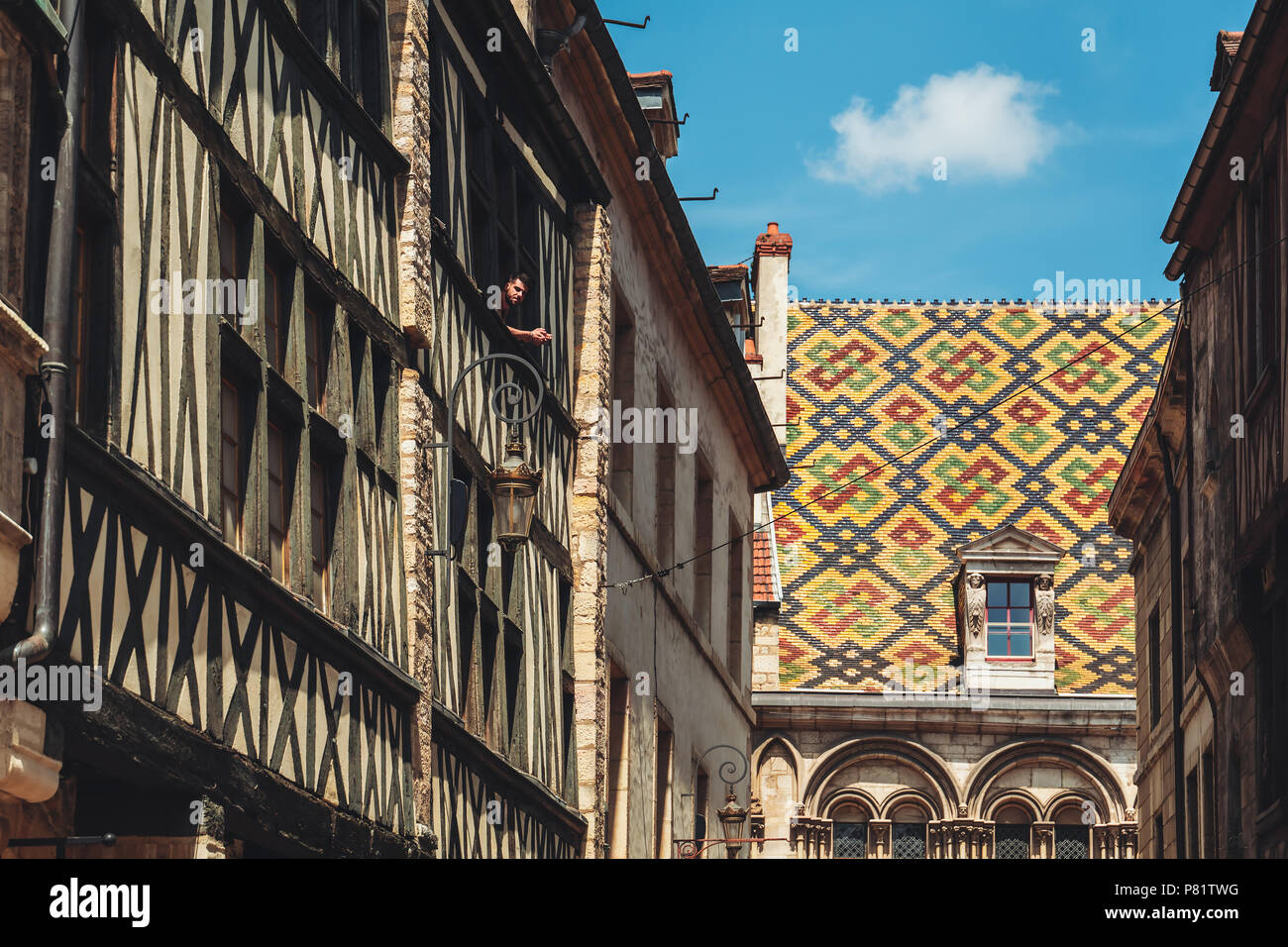 Typical architecture in Dijon, France Stock Photo - Alamy