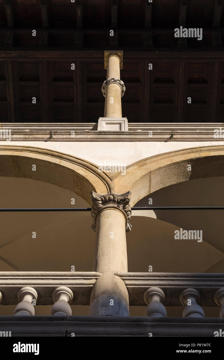 Columns in the courtyard of the Wawel castle. Krakow. Poland Stock ...