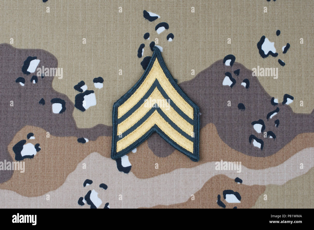May 12, 2018. US ARMY Sergeant rank patch on desert camouflage uniform ...