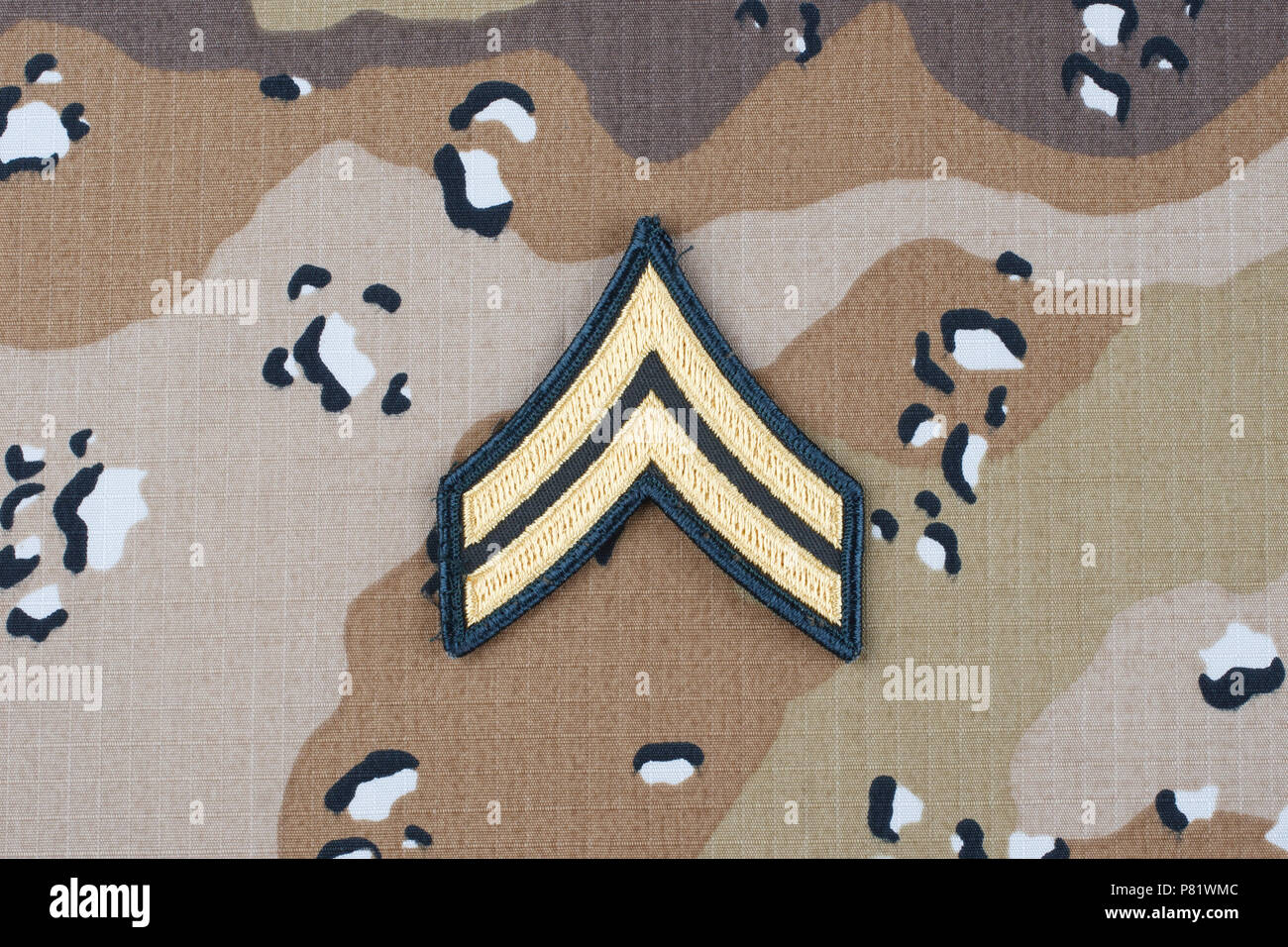 May 12, 2018. US ARMY Corporal rank patch on desert camouflage uniform ...